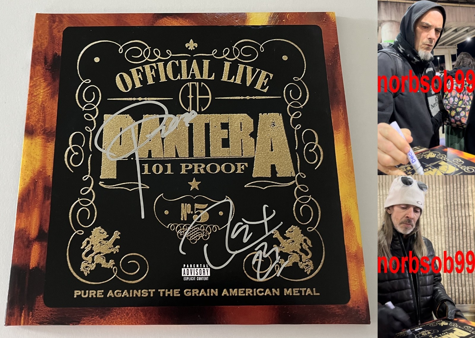 PANTERA PHIL ANSELMO & REX SIGNED OFFICIAL LIVE 101 PROOF VINYL w/PROOF ...
