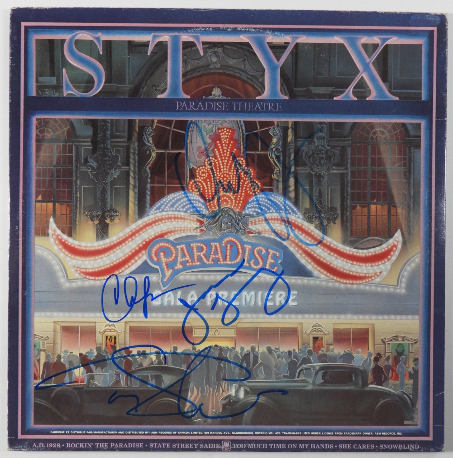 Styx Signed Autograph JSA Record Vinyl Paradise Theatre Dennis DeYoung ...