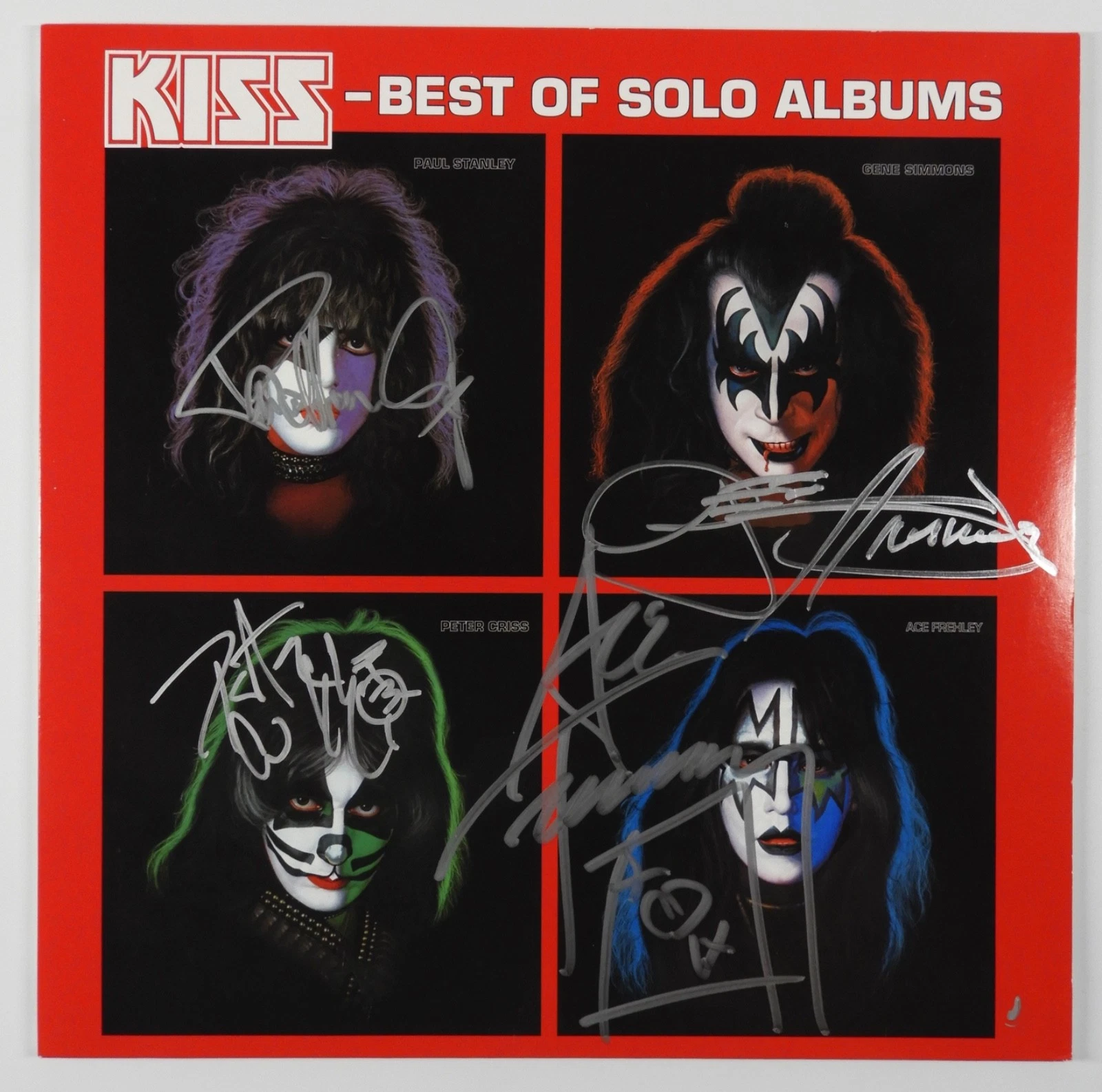 KISS JSA Fully Signed Autograph Album Vinyl Record German Best Of Solo ...