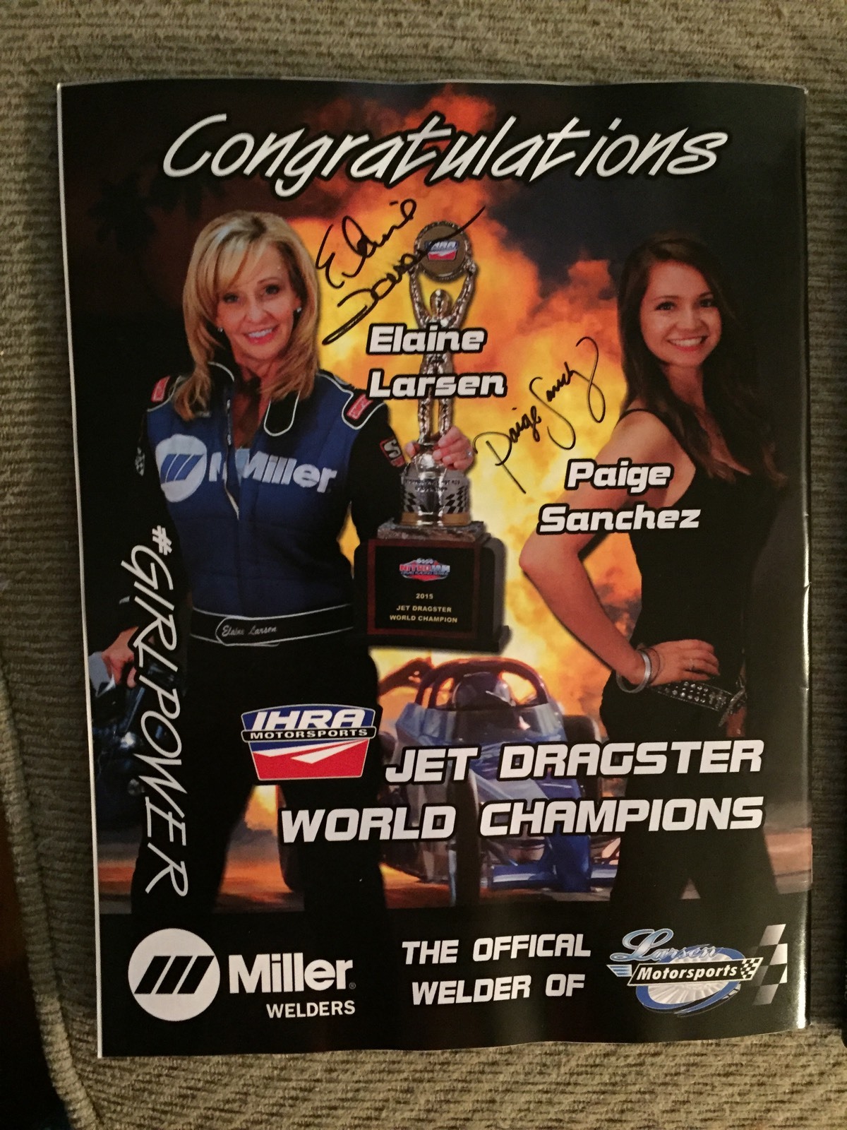 Elaine Larsen & Paige Sanchez Signed IHRA Drag Review Magazine Jet Drag ...