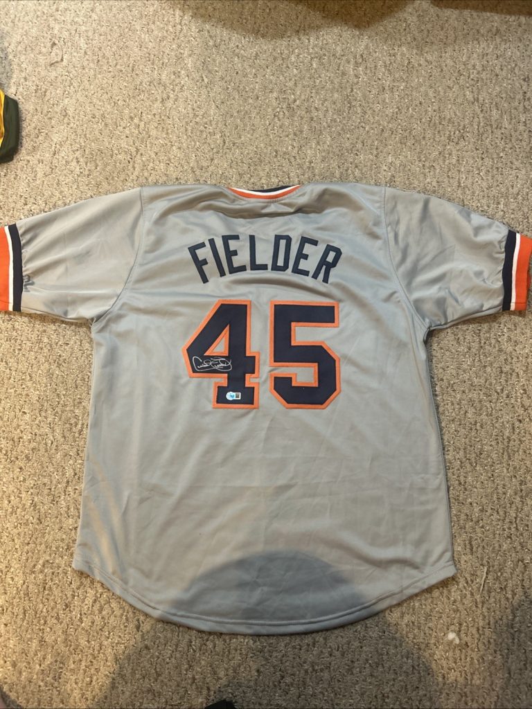DETROIT TIGERS- CECIL FIELDER SIGNED AUTOGRAPH JERSEY BECKETT BAS COA ...