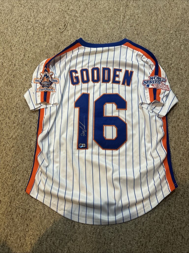 NEW YORK METS- DWIGHT DOC GOODEN SIGNED AUTOGRAPH JERSEY BAS COA 86 ...