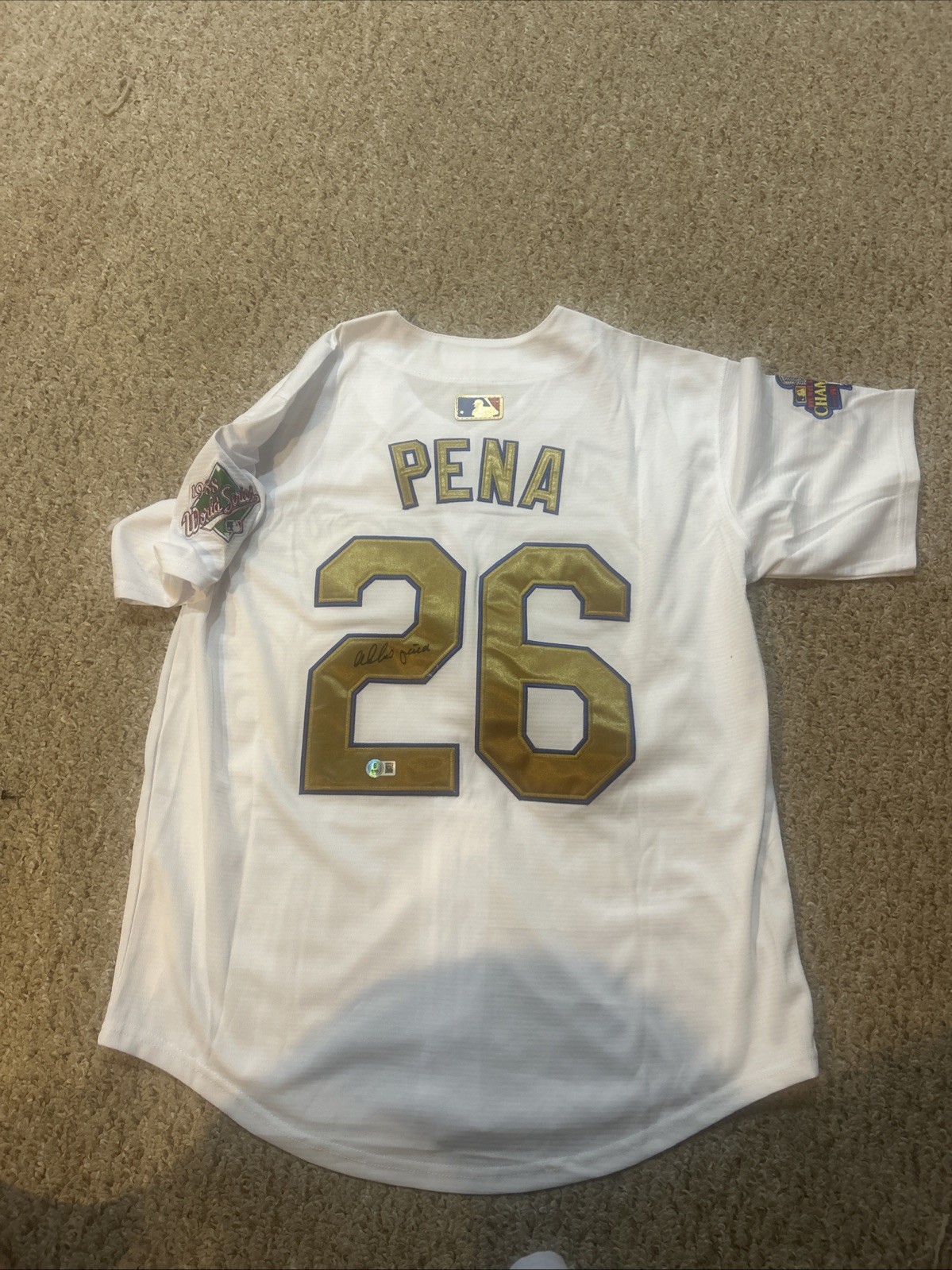 LOS ANGELES DODGERS- ALEJANDRO PENA SIGNED AUTOGRAPH JERSEY BECKETT COA ...