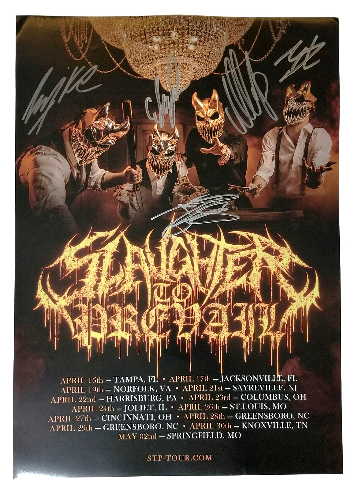 Slaughter To Prevail REAL hand SIGNED US Tour Promo Poster #1 COA ...