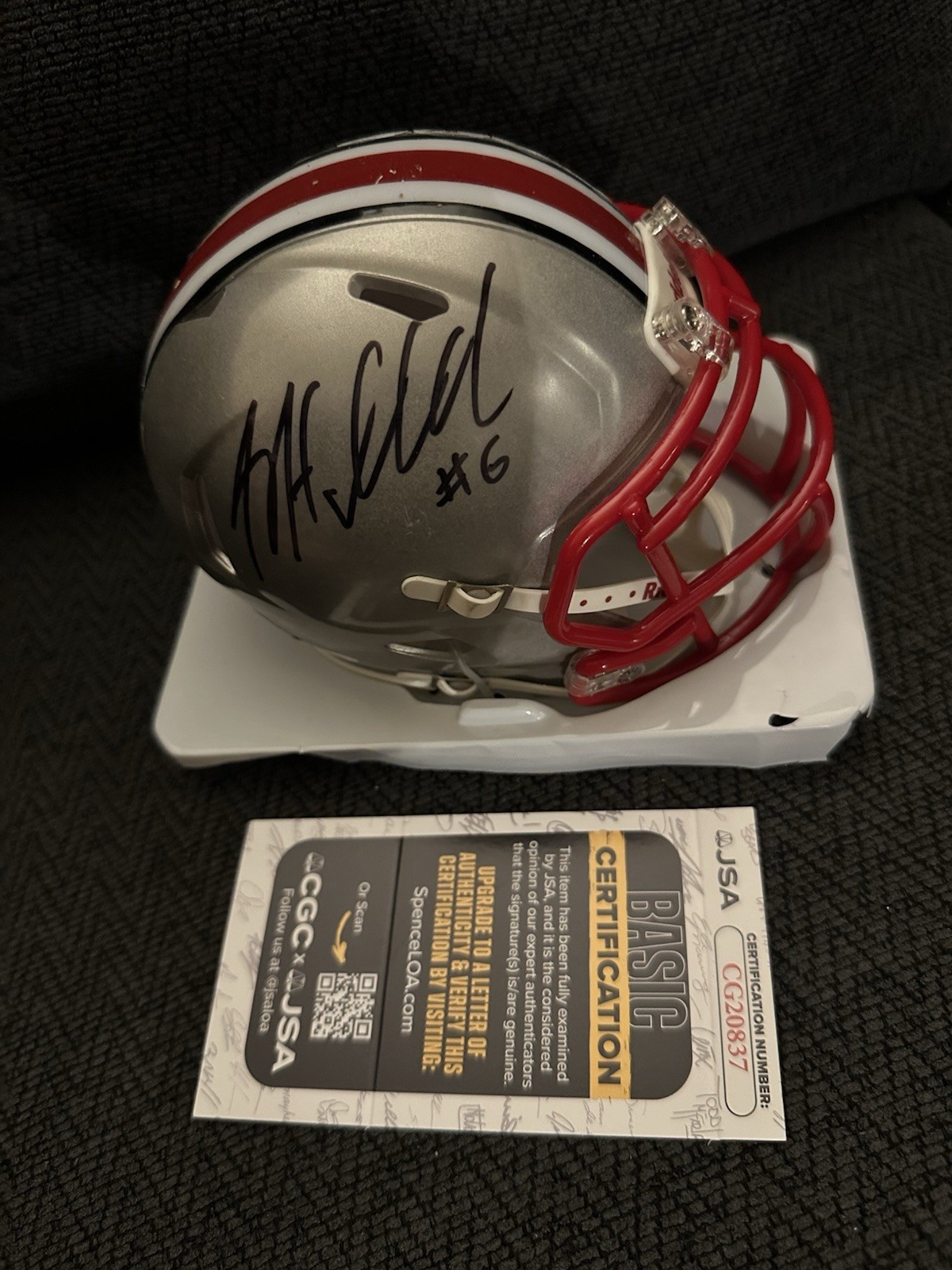 Sam Hubbard Signed Mini Helmet Ohio State Buckeyes JSA Authentication ...