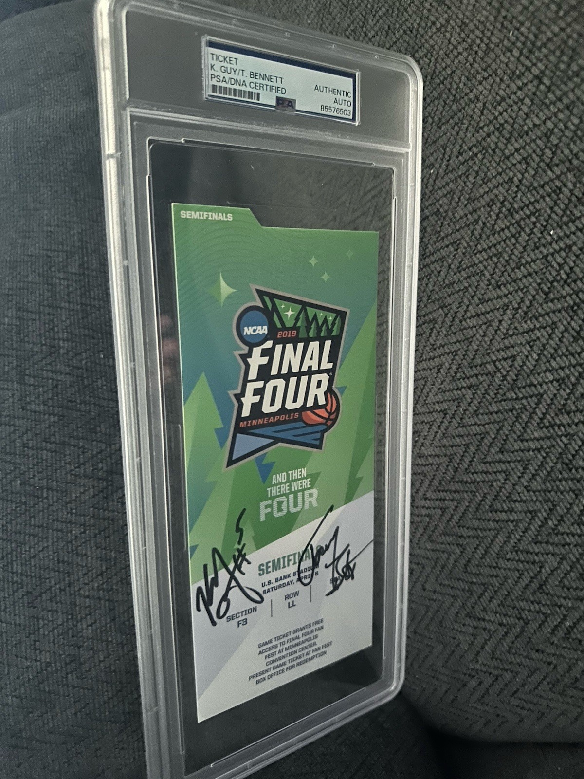 Tony Bennett Kyle Guy PSA Slab Authenticated Signed 2017 Final Four ...