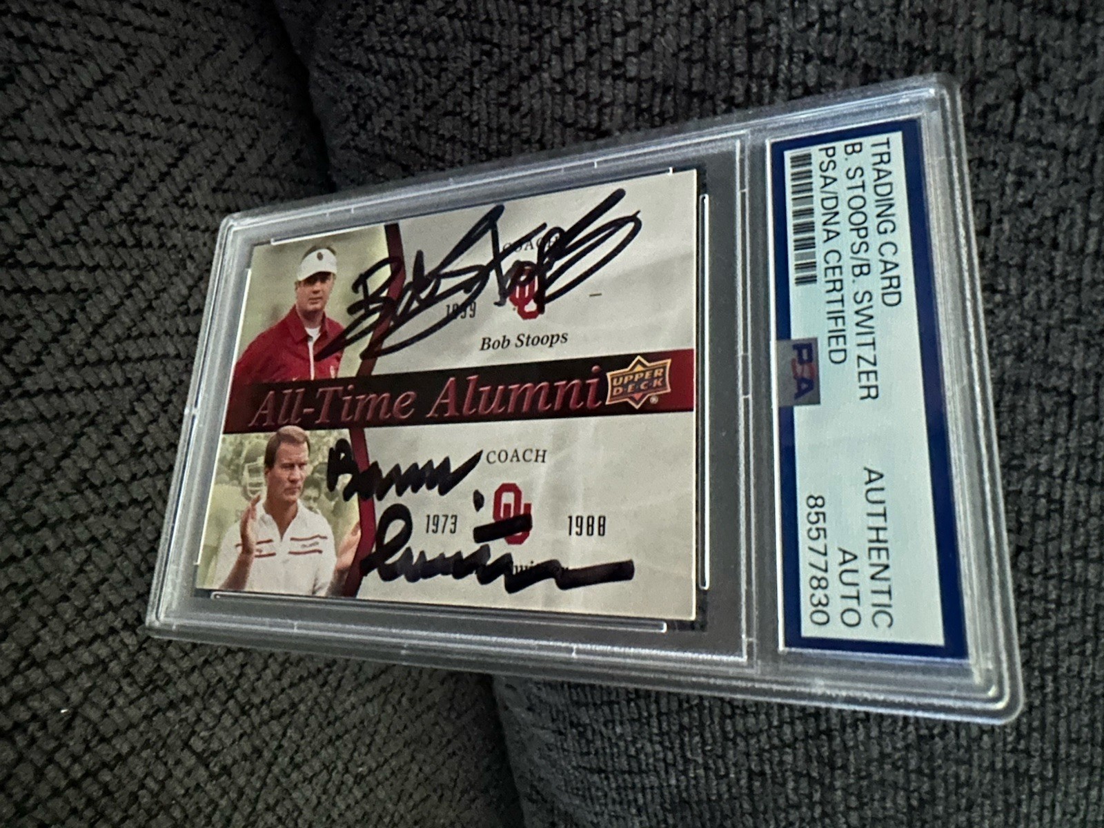 Barry Switzer Bob Stoops Signed 2011 UD All-Time Alumni #ATAD-BB Card ...