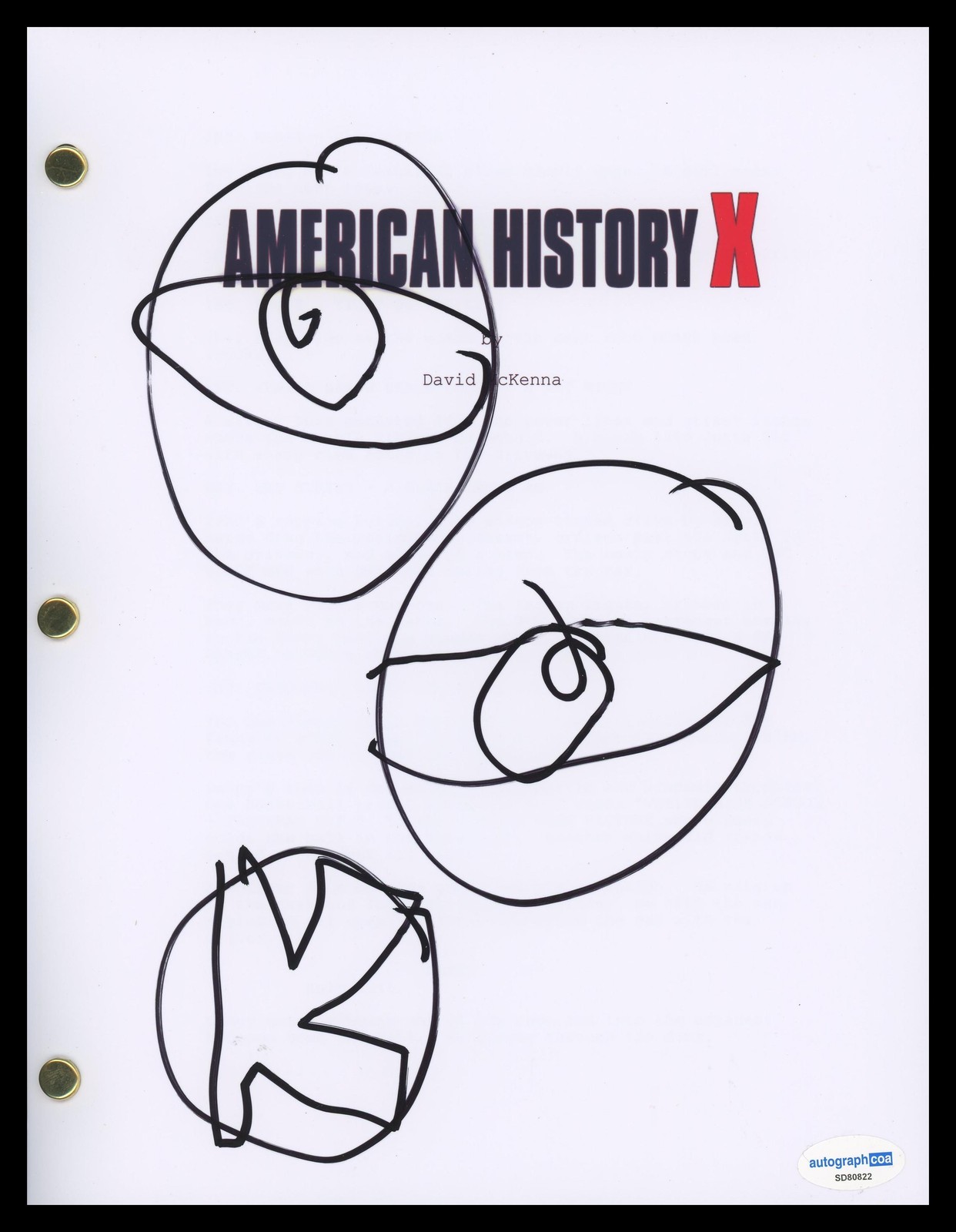 Tony Kaye "American History X" Director AUTOGRAPH Signed Script ...