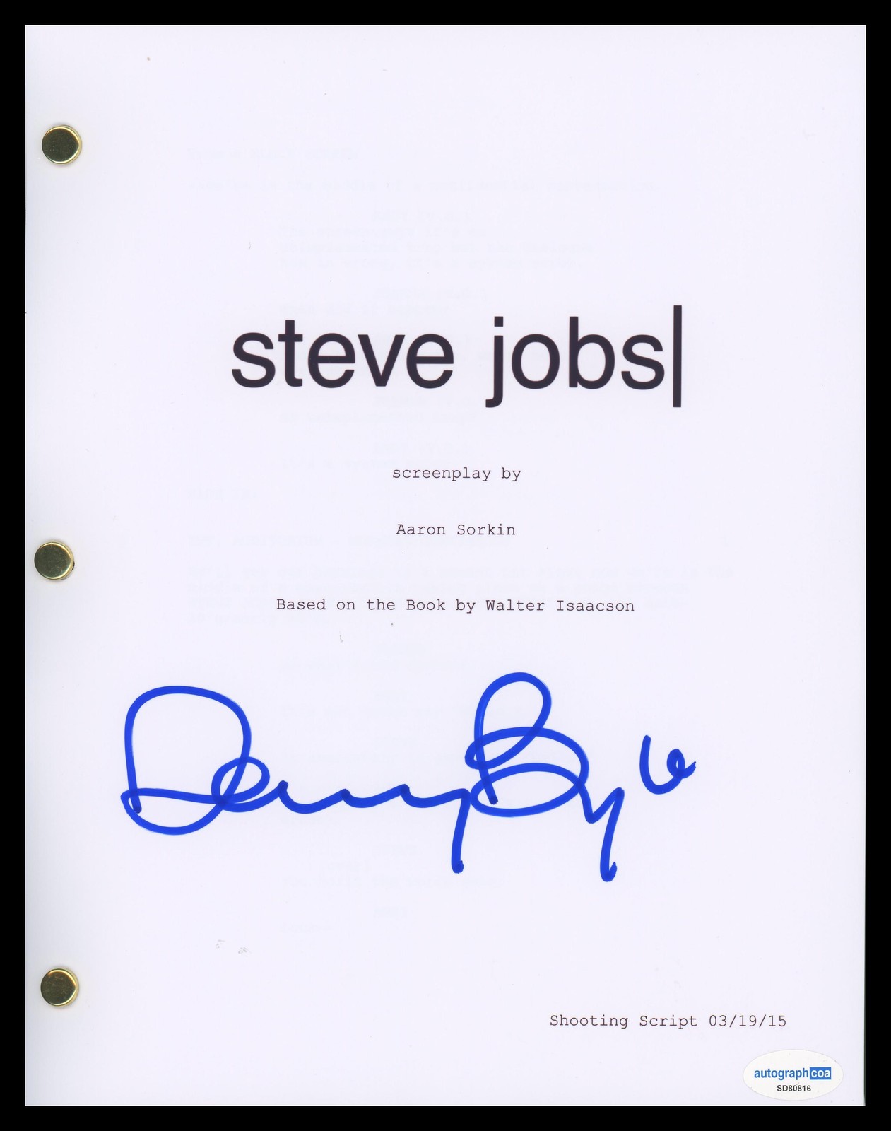 Danny Boyle "Steve Jobs" Director AUTOGRAPH Signed Full Script ...