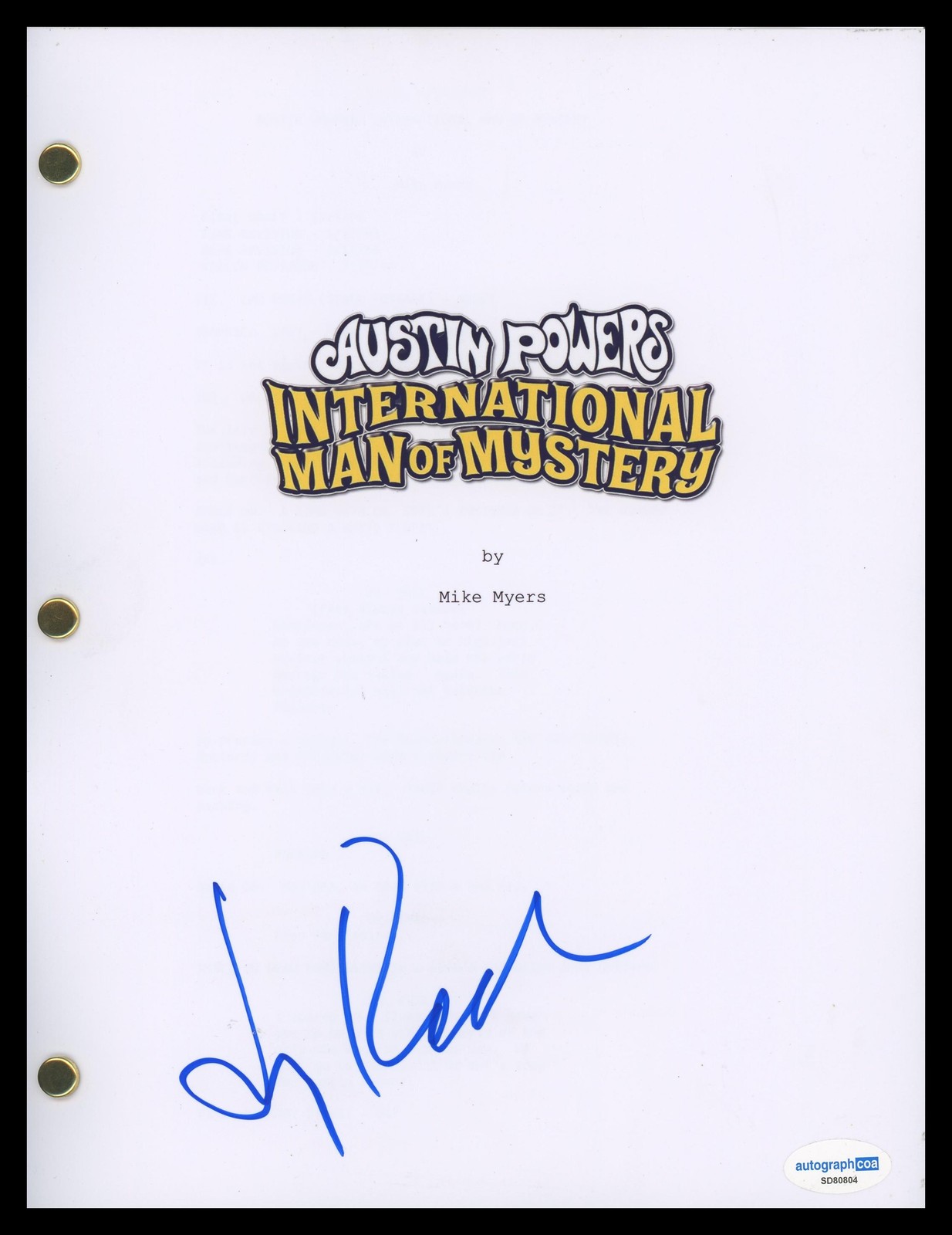 Jay Roach "Austin Powers" Director AUTOGRAPH Signed Full Script ...