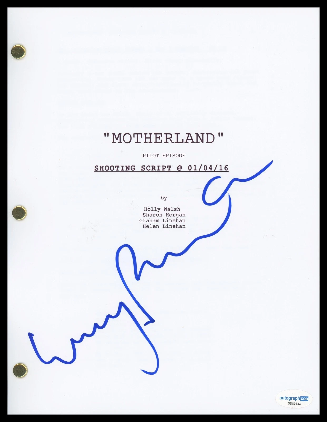 Lucy Punch "Motherland" AUTOGRAPH Signed 'Amanda' Full Pilot Episode ...