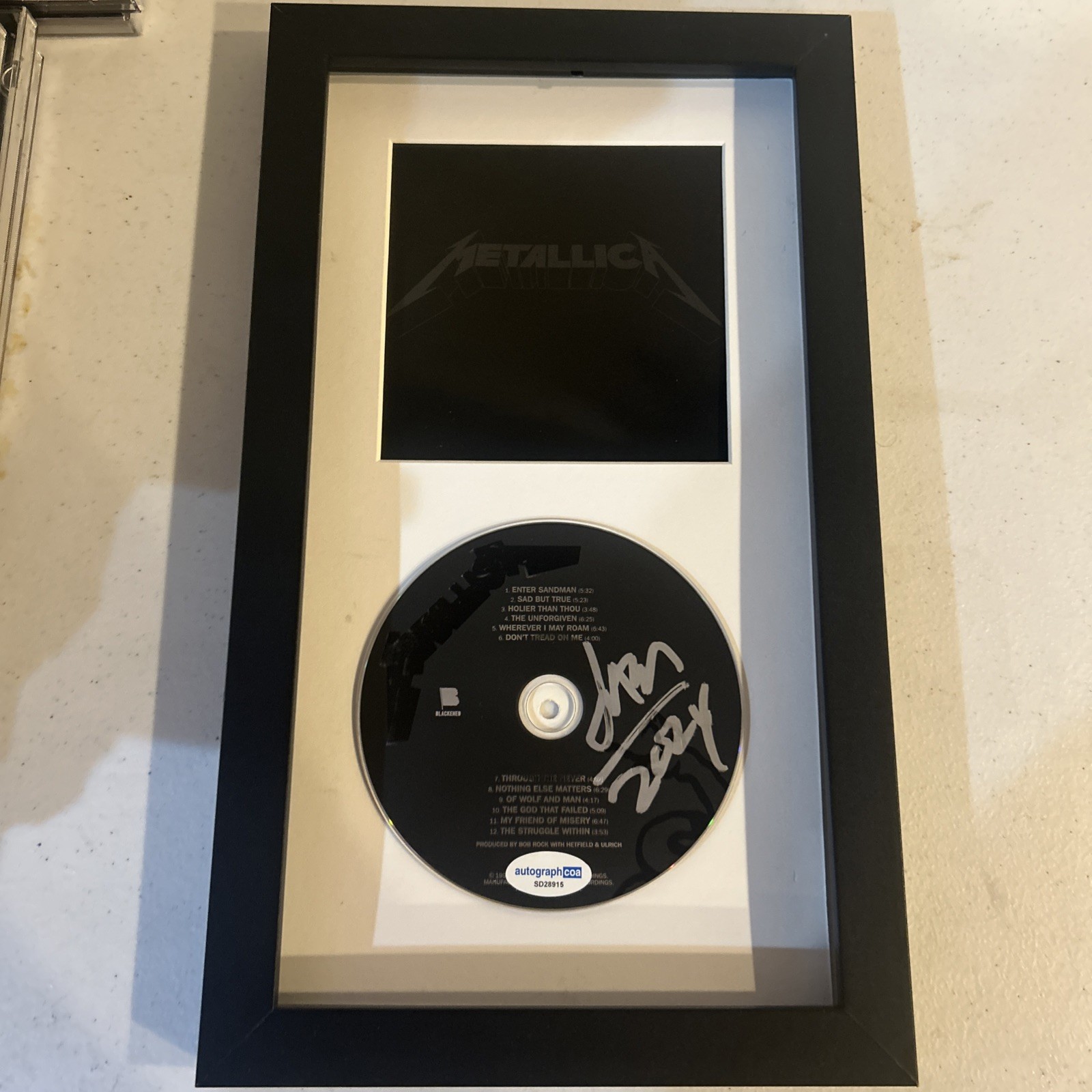 JASON NEWSTED SIGNED AUTOGRAPH METALLICA FRAMED CD DISPLAY ACOA BLACK ...