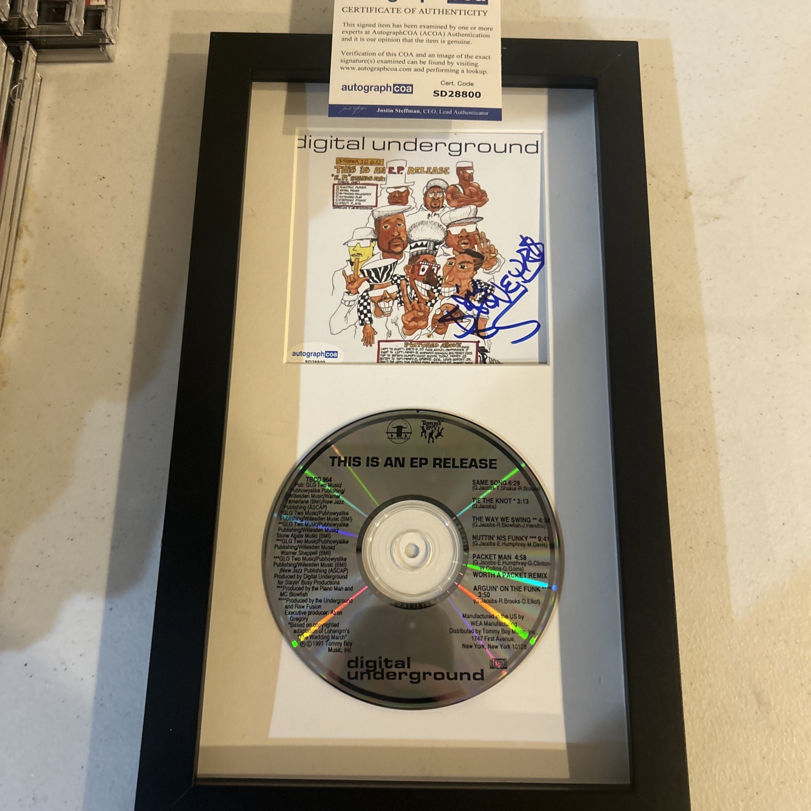 MONEY B DIGITAL UNDERGROUND SIGNED AUTOGRAPH FRAMED CD DISPLAY ACOA EP ...