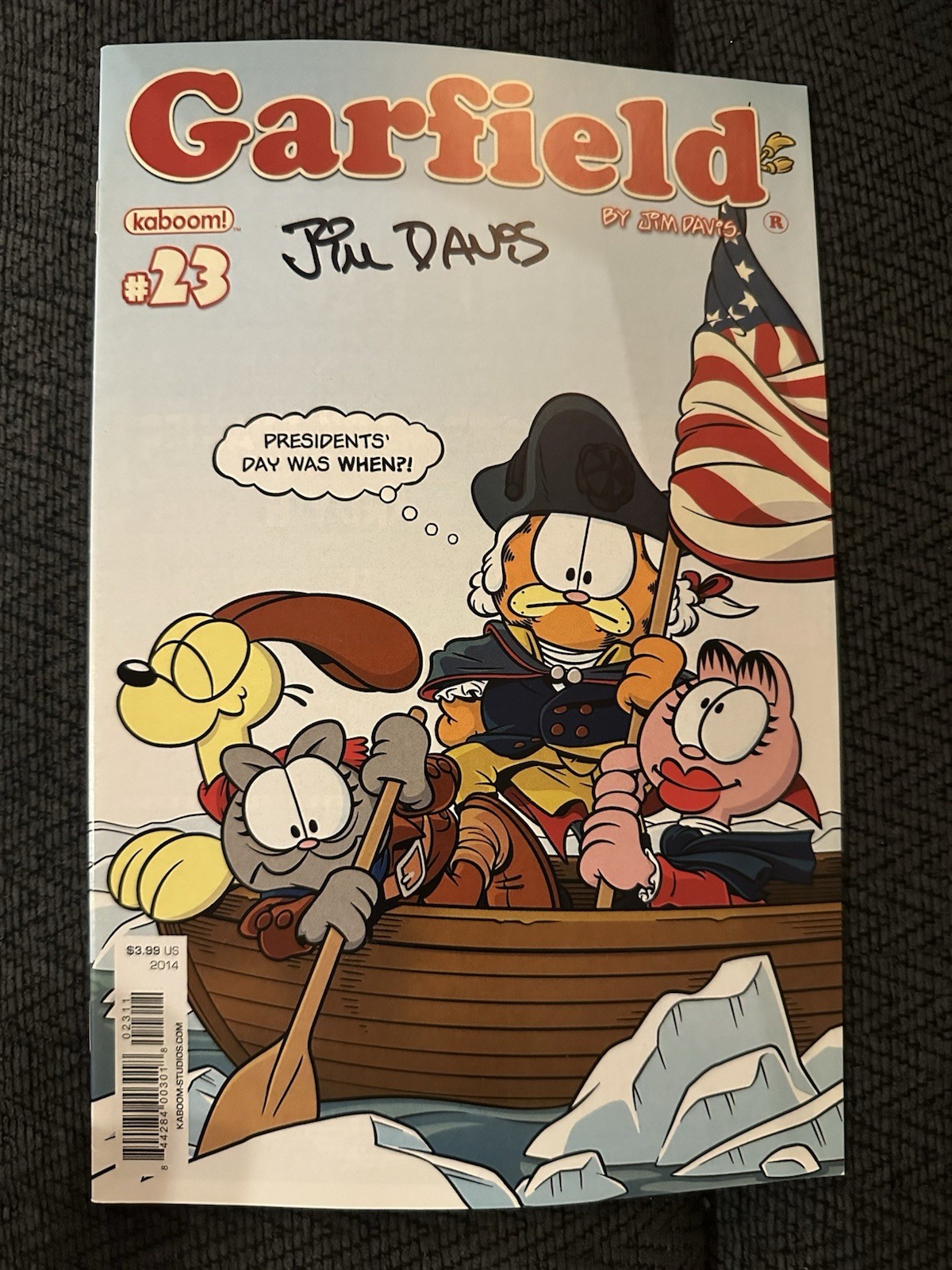 Jim Davis Signed Garfield Magazine Cartoons Kaboom Comic Book | Autographia