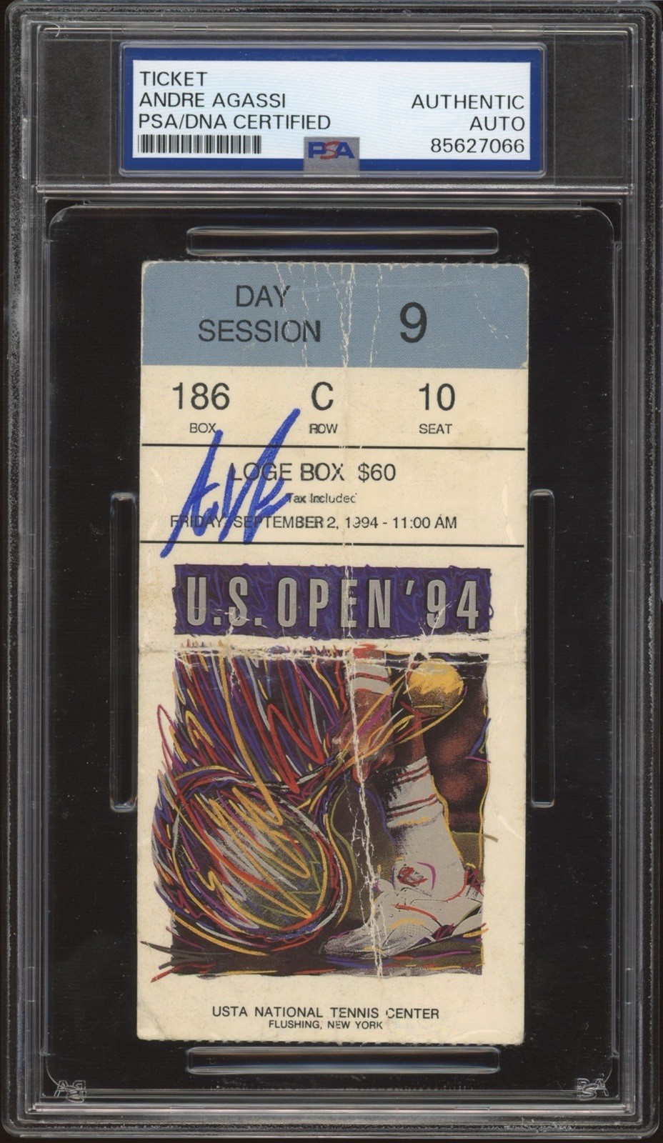 Andre Agassi Signed 1994 US OPEN CHAMPION Tennis Ticket Stub PSA/DNA ...