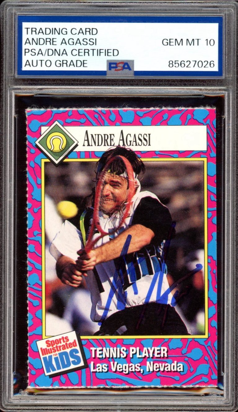 1993 SI For Kids #148 Andre Agassi Signed Tennis Card PSA GEM MINT 10 ...