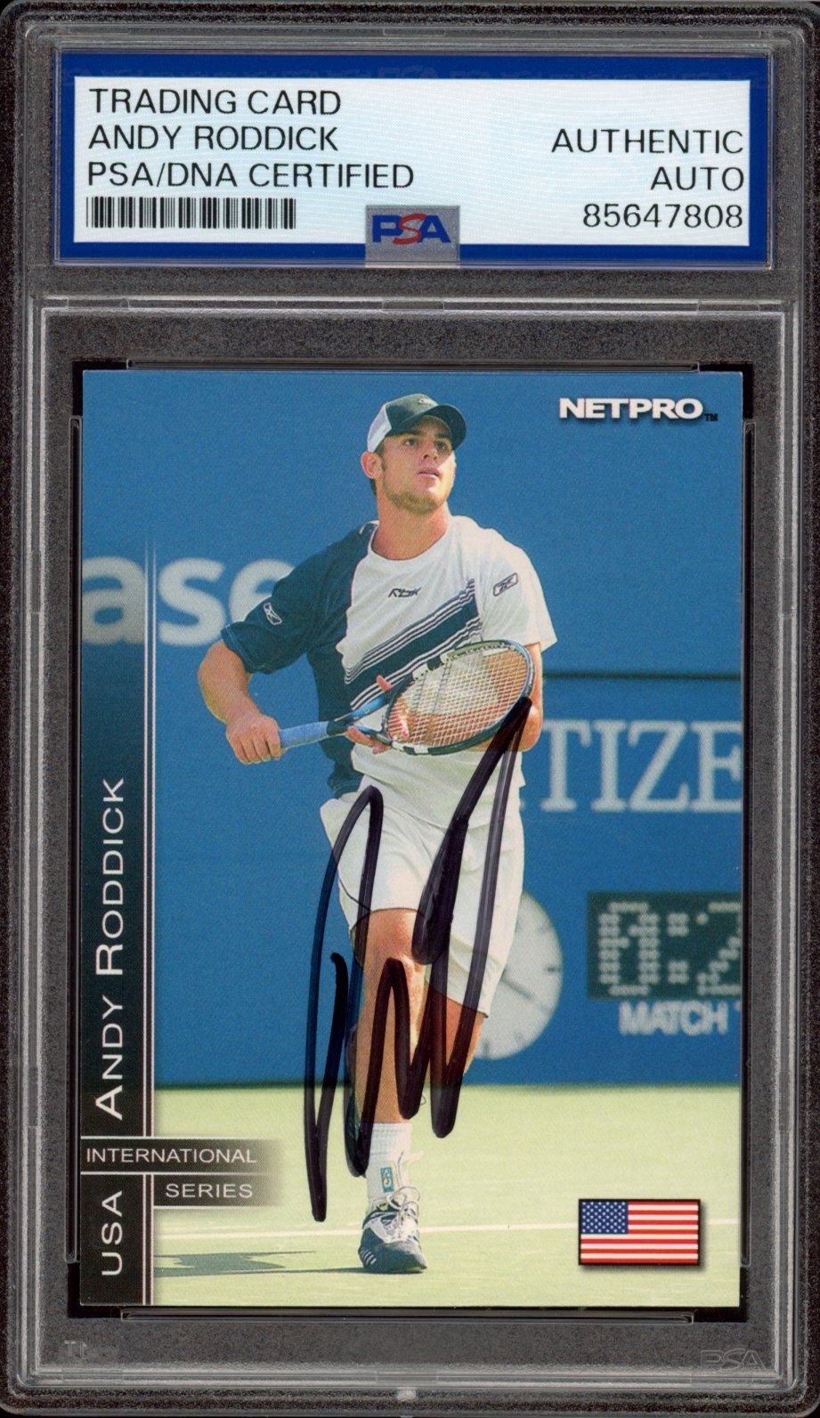 2003 NetPro #1 Andy Roddick Signed International Series Rookie Card PSA ...