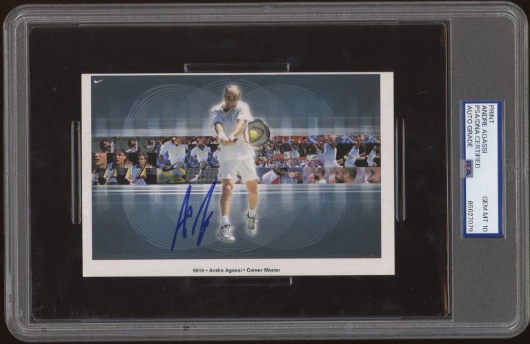 Andre Agassi Signed Nike Career Master 4x6 #5616 Poster Card PSA GEM MT ...