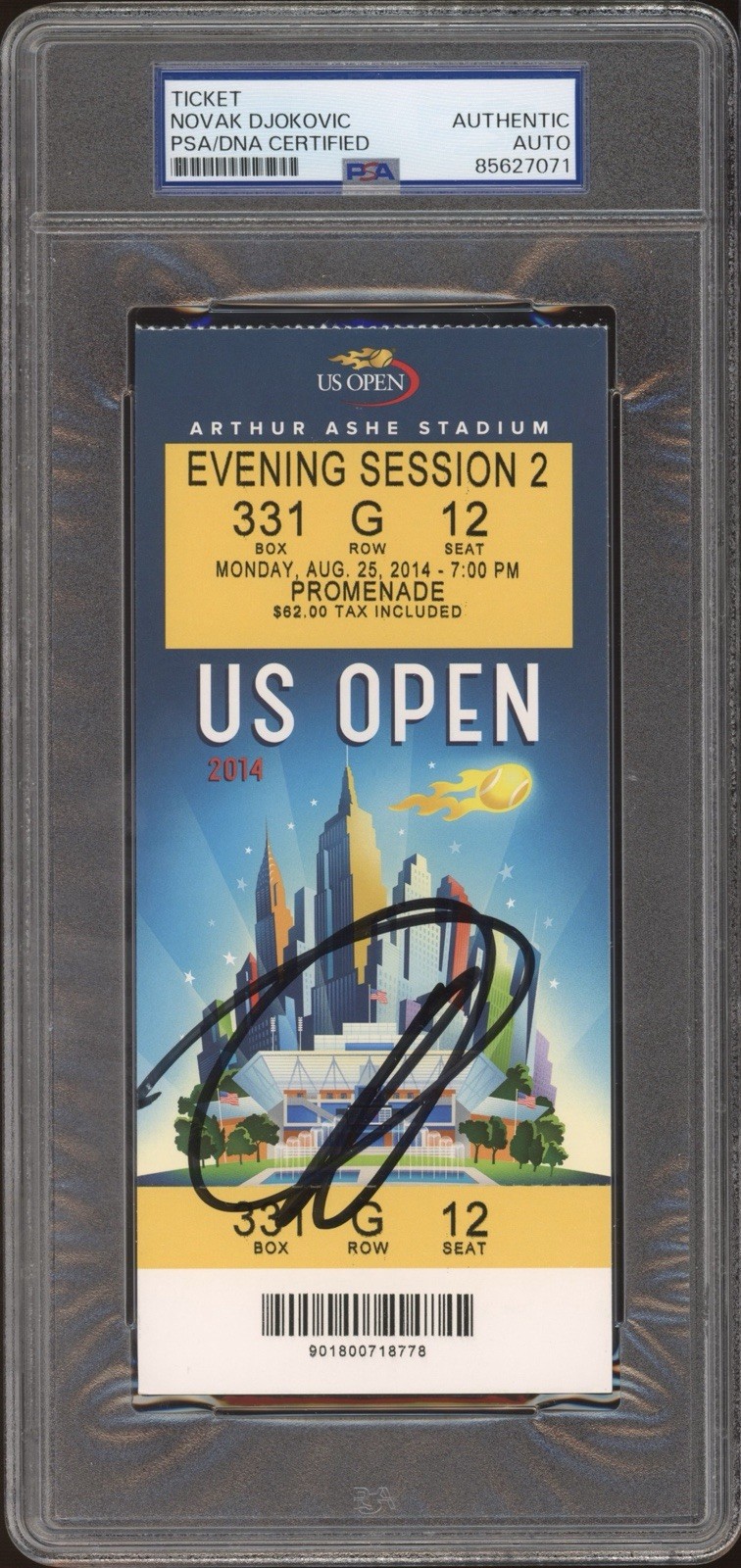 Novak Djokovic Signed 2014 US OPEN 1st Round Tennis Ticket Stub PSA/DNA ...