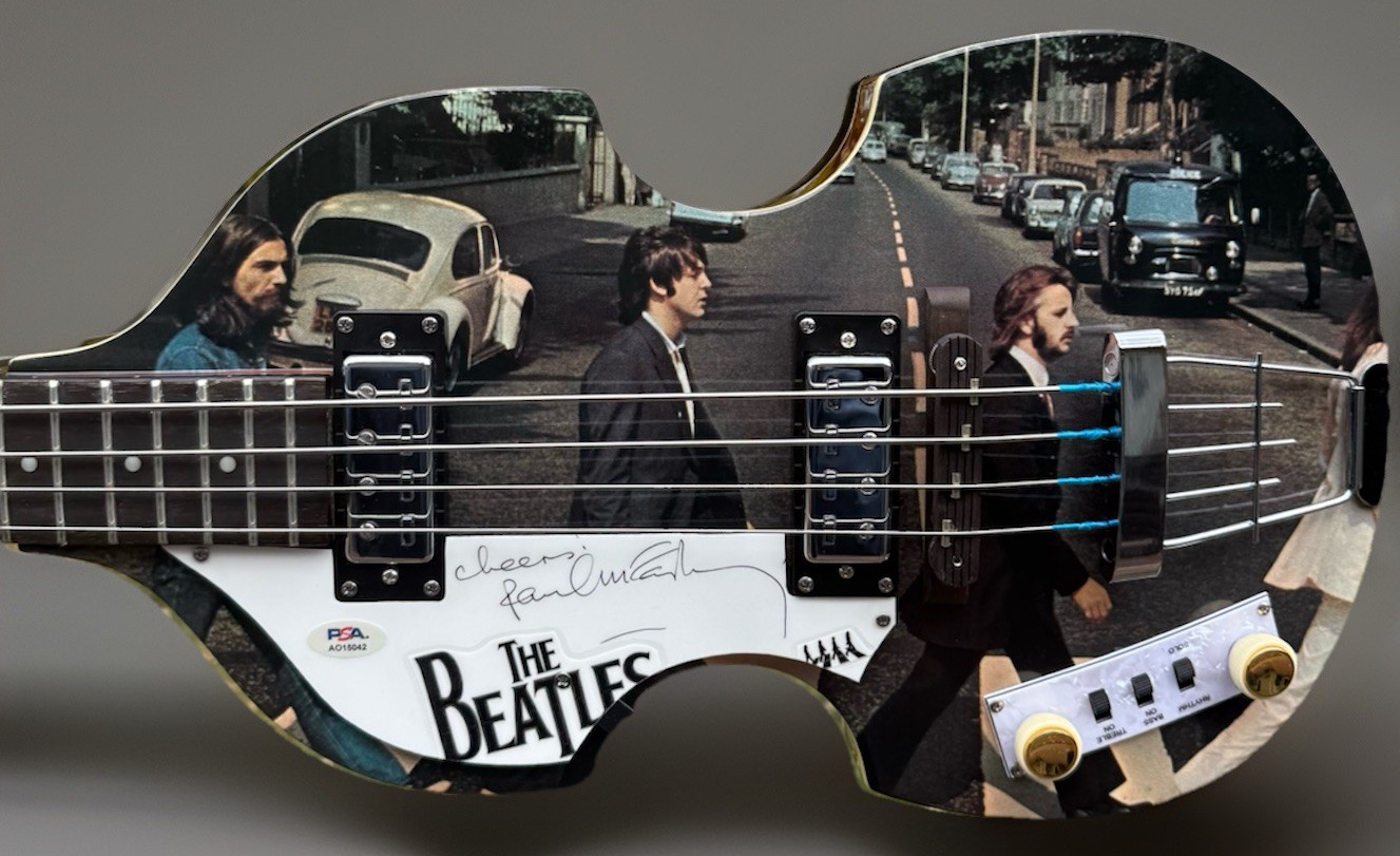 Beatles Paul McCartney Autographed Left Handed Hofner Bass Guitar PSA ...