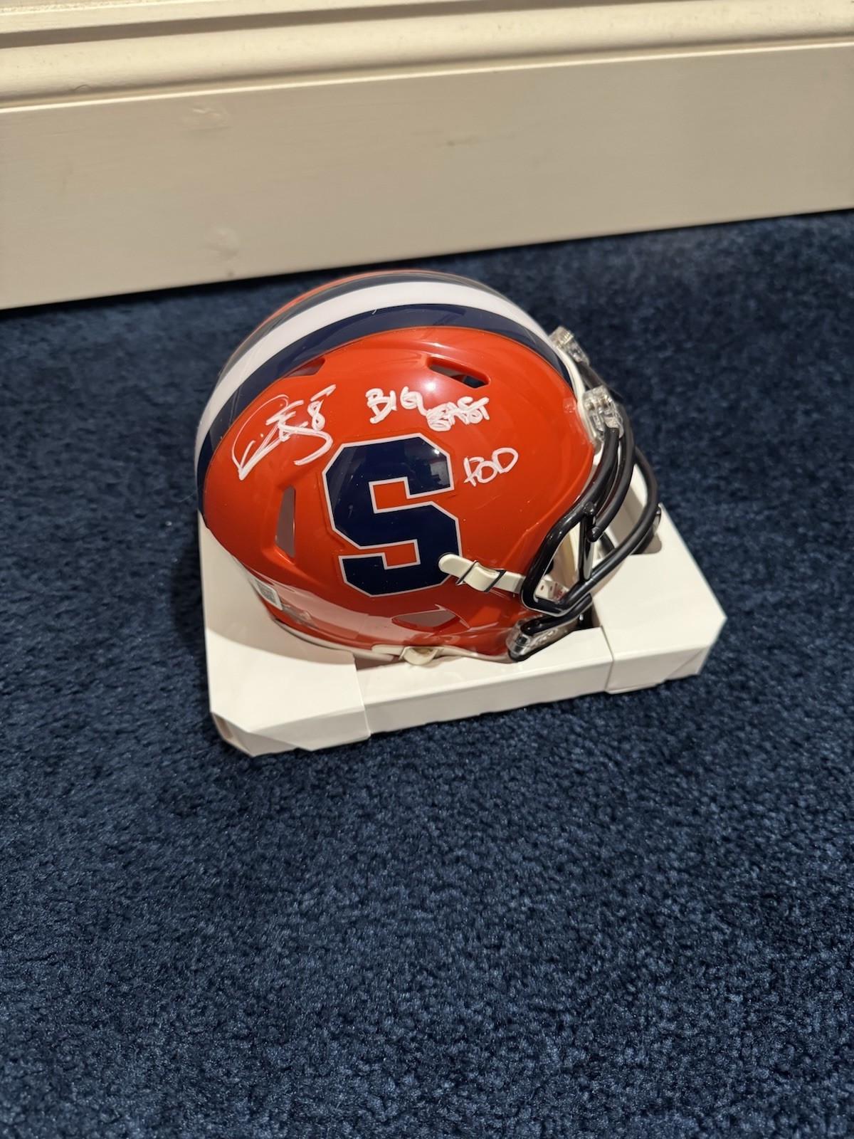 Donovan McNabb SIGNED Syracuse Mini HELMET BAS Big East POD Inscription ...