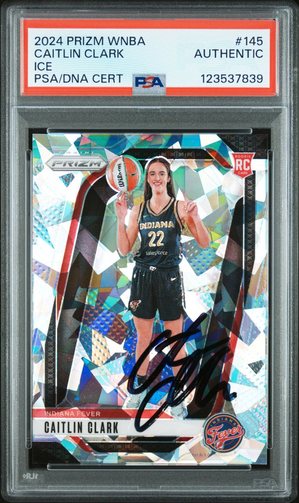 Caitlin Clark Autographed Signed 2024 Prizm WNBA Ice Rookie #145 RC ...