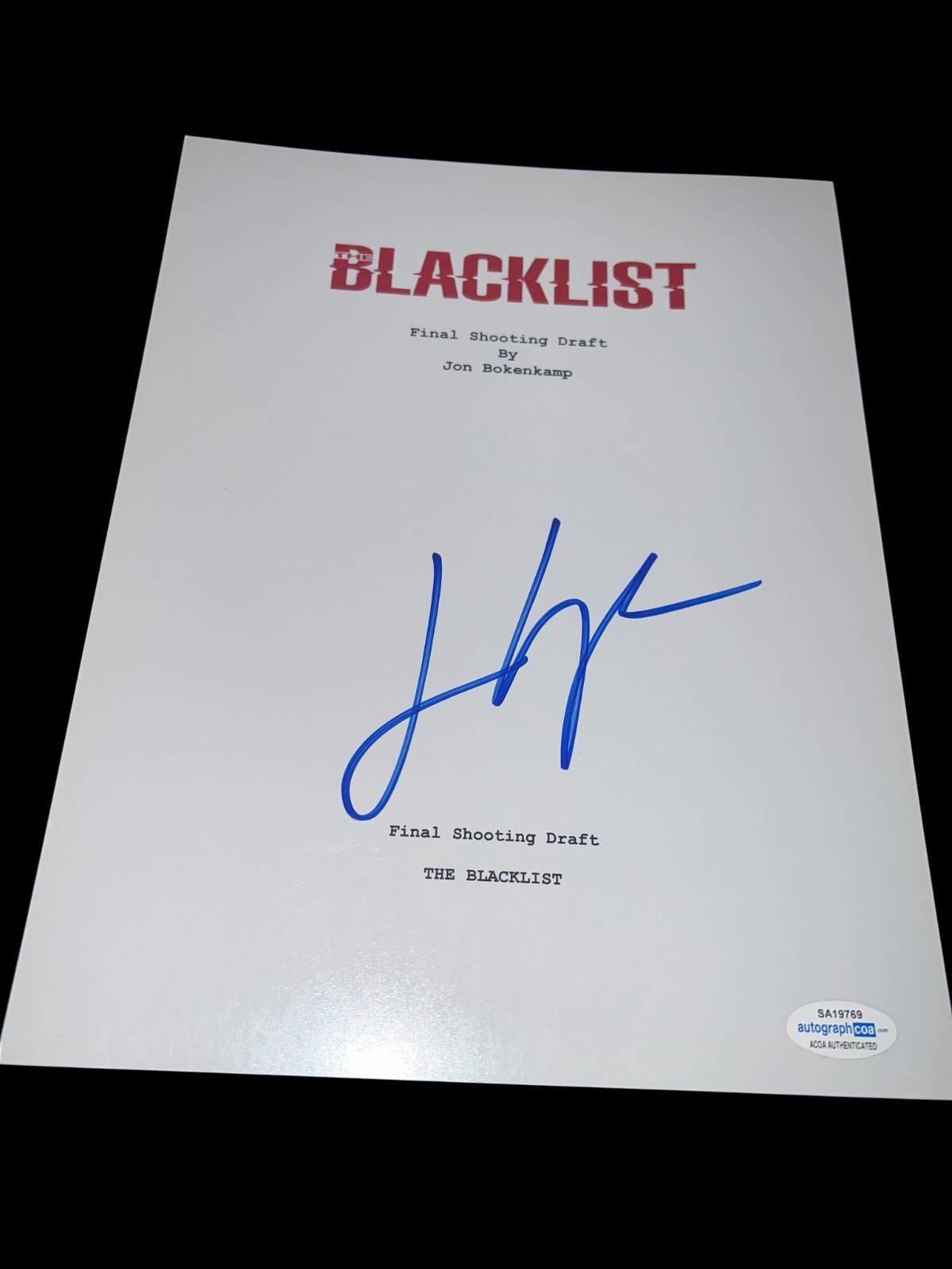 JAMES SPADER SIGNED AUTOGRAPH SCRIPT BLACKLIST RARE ACOA ALL PAGES COA ...