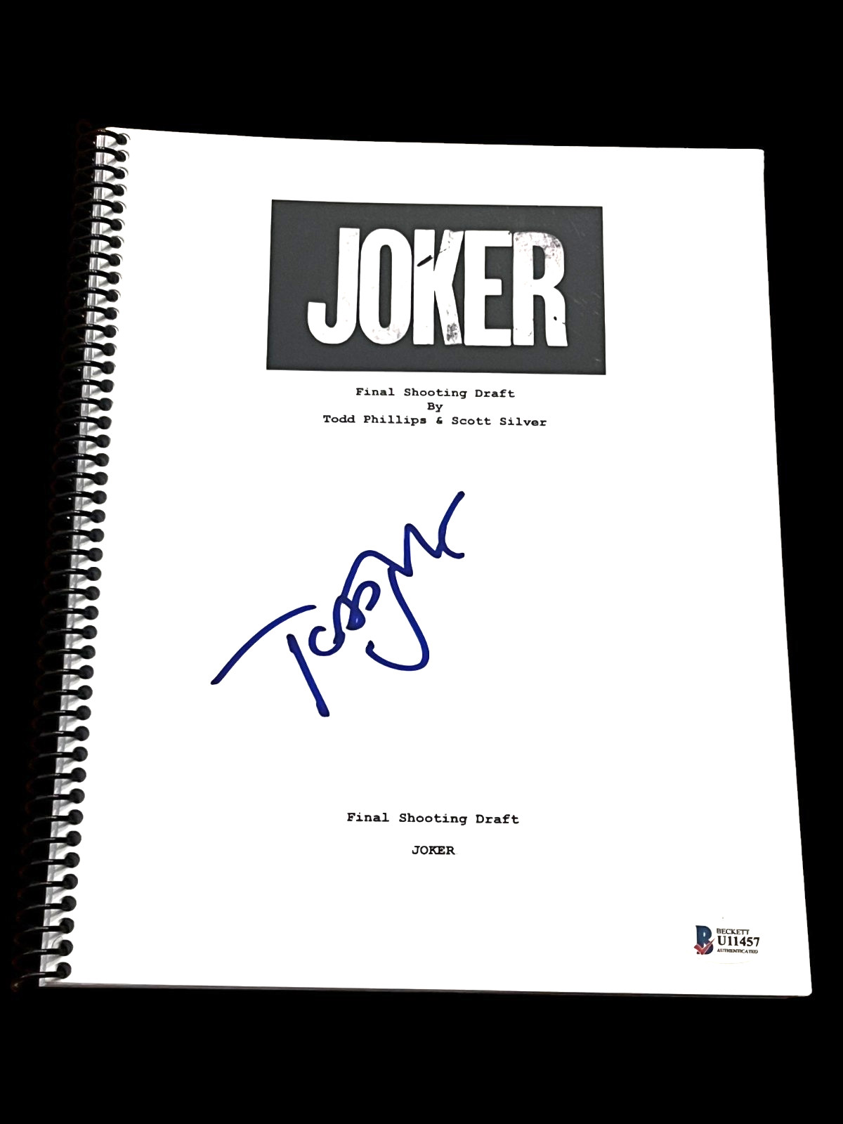 TODD PHILLIPS SIGNED AUTOGRAPH MOVIE SCRIPT THE JOKER BECKETT BAS COA D ...
