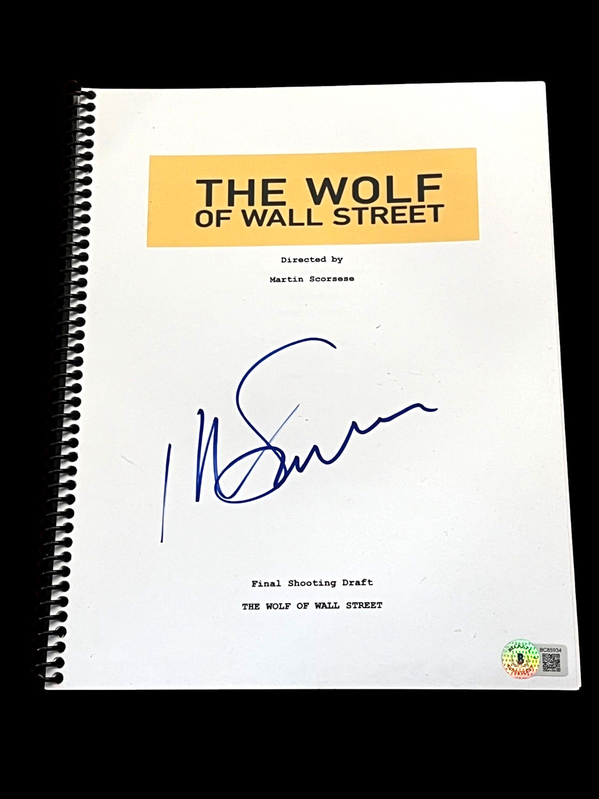 MARTIN SCORSESE SIGNED AUTOGRAPH MOVIE SCRIPT WOLF OF WALL STREET ...