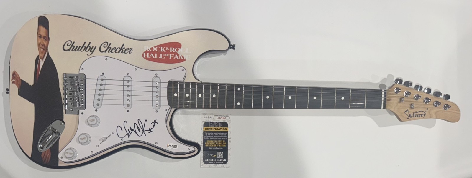 CHUBBY CHECKER SIGNED CUSTOM ELECTRIC GUITAR THE TWIST JSA COA ...