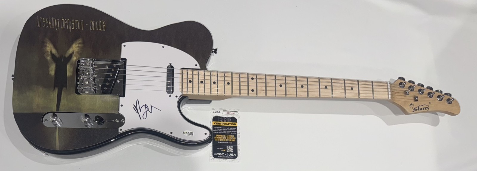 BEN BURNLEY SIGNED CUSTOM BREAKING BENJAMIN PHOBIA ELECTRIC GUITAR JSA ...