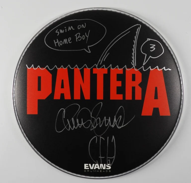 Charlie Benante Pantera JSA Signed Autograph Drumhead Anthrax | Autographia