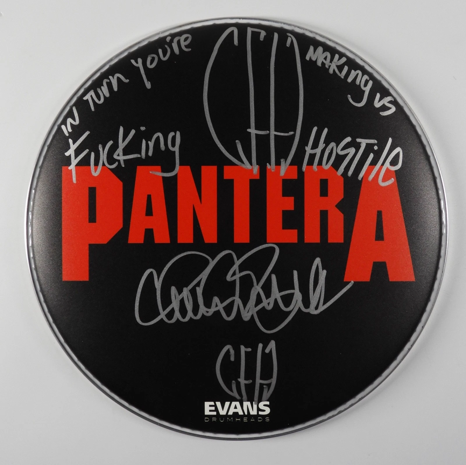Charlie Benante Pantera JSA Signed Autograph Drumhead Anthrax | Autographia