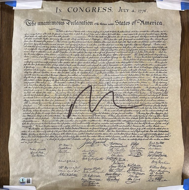 ‘Nicolas Cage’ Signed 14x16 Declaration Of Independence Beckett ...
