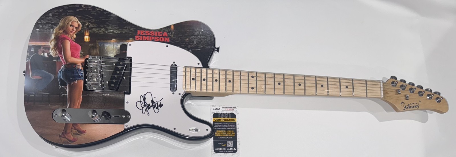 JESSICA SIMPSON SIGNED CUSTOM ELECTRIC GUITAR DAISY DUKE JSA COA ...