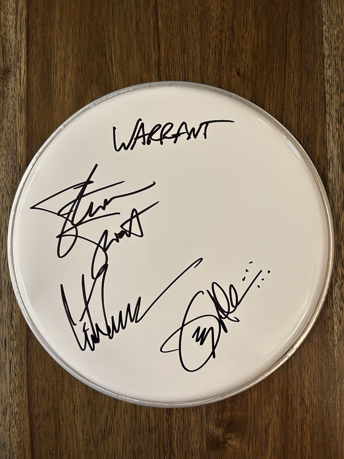 ‘Warrant’ Band Signed Drumhead 10” ‘Cherry Pie’ Erik, Joey & Steven ...