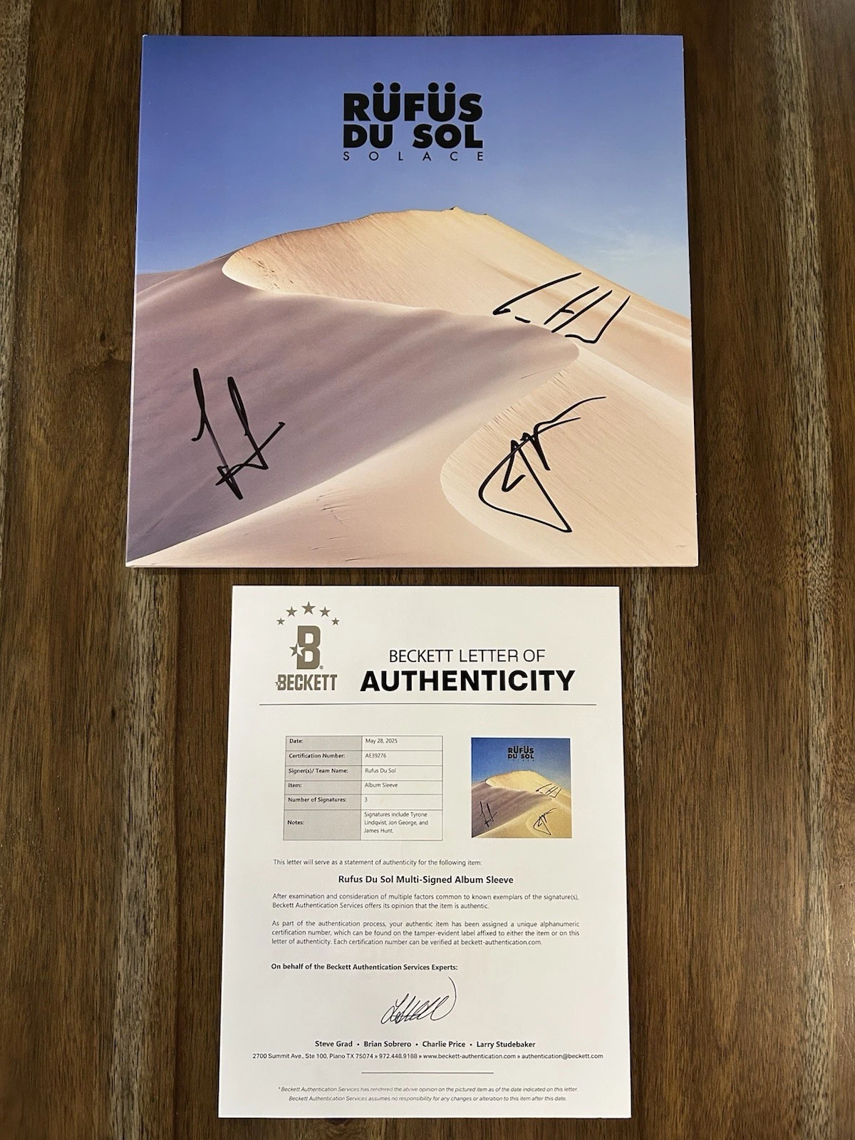 ‘Rufus Du Sol’ Band Signed Vinyl Album ‘Solace’ Tyrone, James & Jon ...