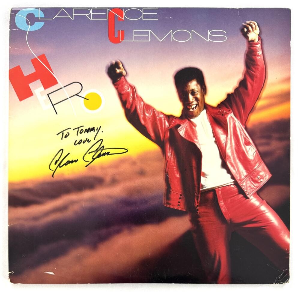 Clarence Clemons E Street Band Signed Autograph Album Record LP Hero w ...