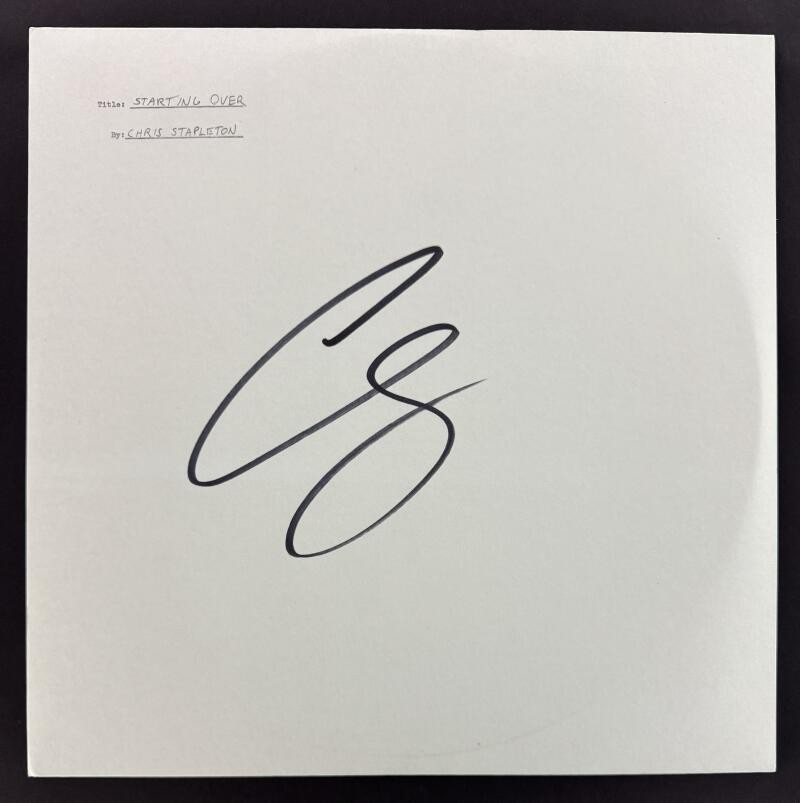 Chris Stapleton Signed Autograph Album Vinyl Record LP - Starting Over ...