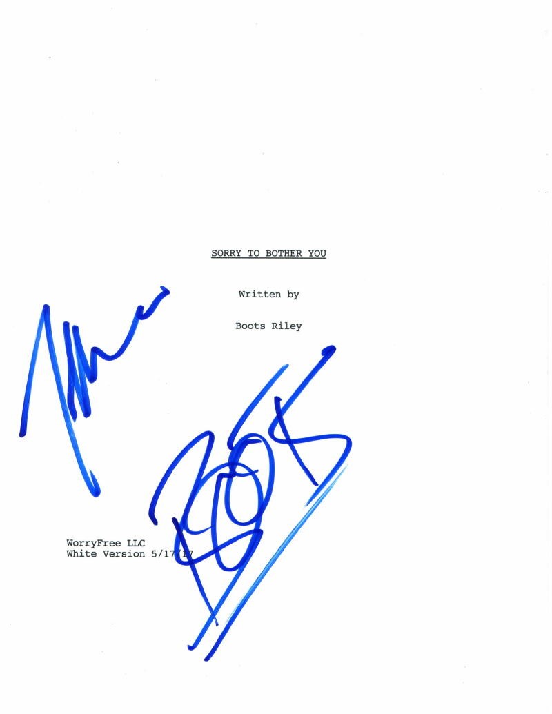 BOOTS RILEY & TESSA THOMPSON SIGNED AUTOGRAPH SORRY TO BOTHER YOU MOVIE ...