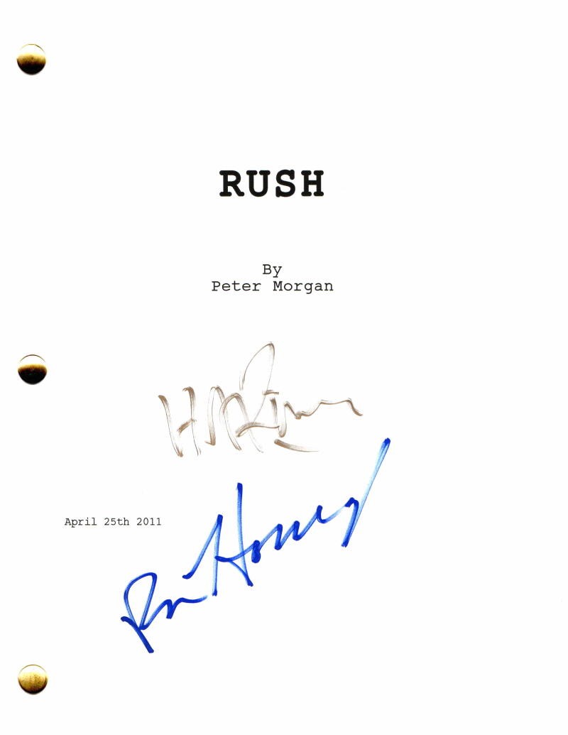 RON HOWARD & HANS ZIMMER SIGNED AUTOGRAPH - RUSH MOVIE SCRIPT - CHRIS ...