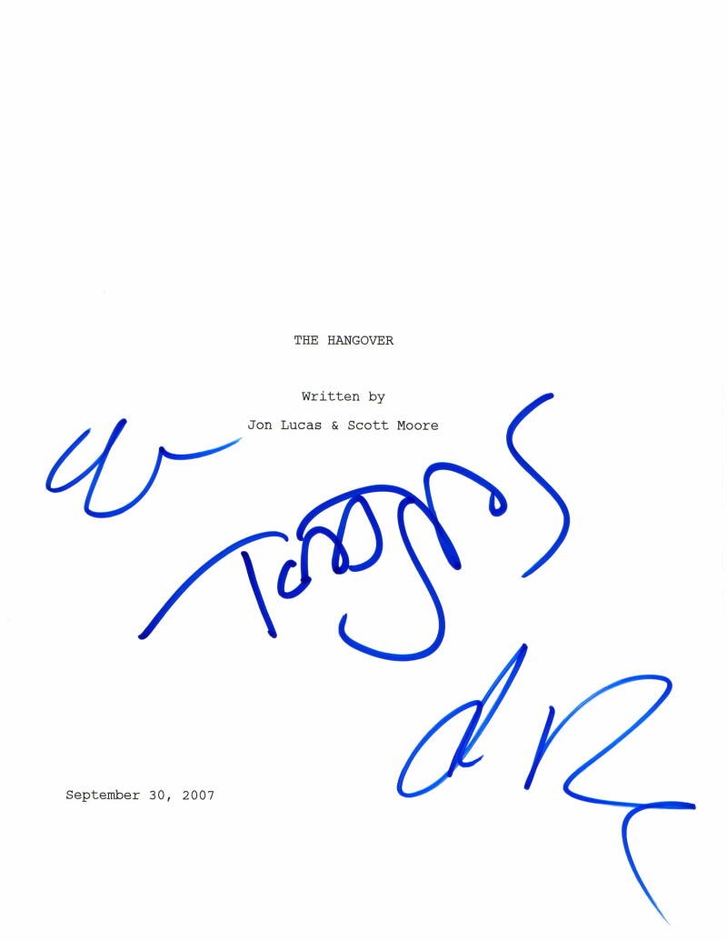 TODD PHILLIPS, JUSTIN BARTHA, KEN JEONG SIGNED AUTOGRAPH - THE HANGOVER ...