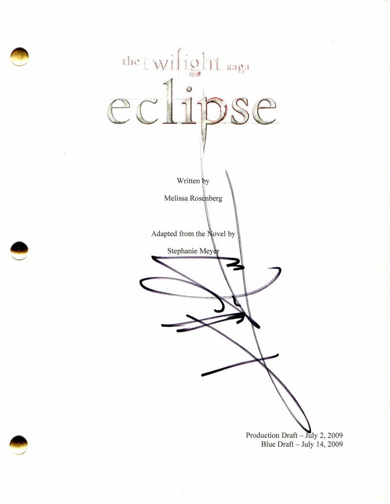 KELLAN LUTZ SIGNED AUTOGRAPH - TWILIGHT ECLIPSE MOVIE SCRIPT - ROBERT ...