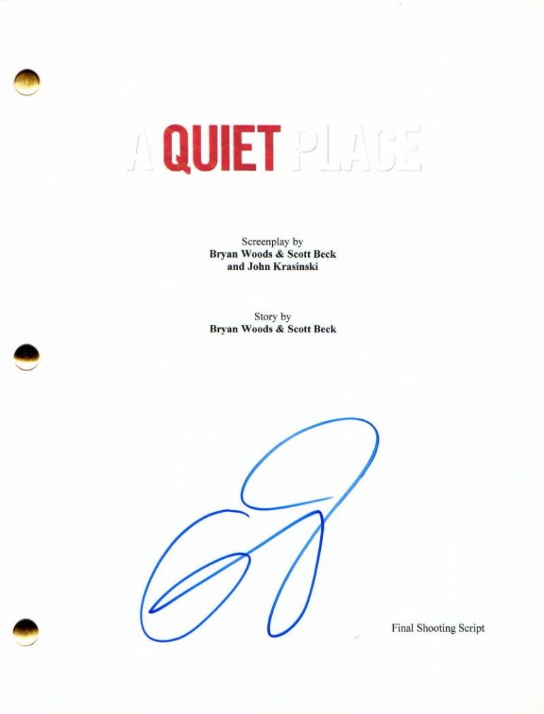 EMILY BLUNT SIGNED AUTOGRAPH - A QUIET PLACE FULL MOVIE SCRIPT - JOHN ...