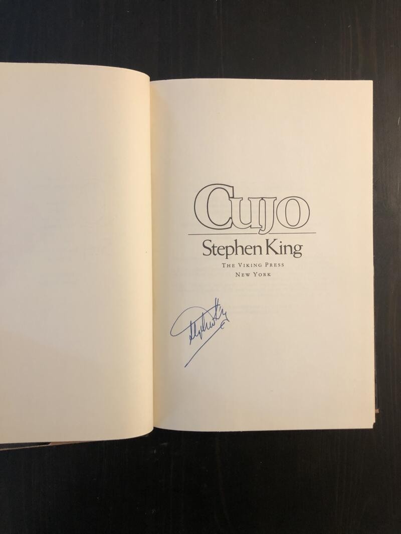 STEPHEN KING SIGNED AUTOGRAPH "CUJO" BOOK - TRUE 1ST/1ST FIRST EDITION ...