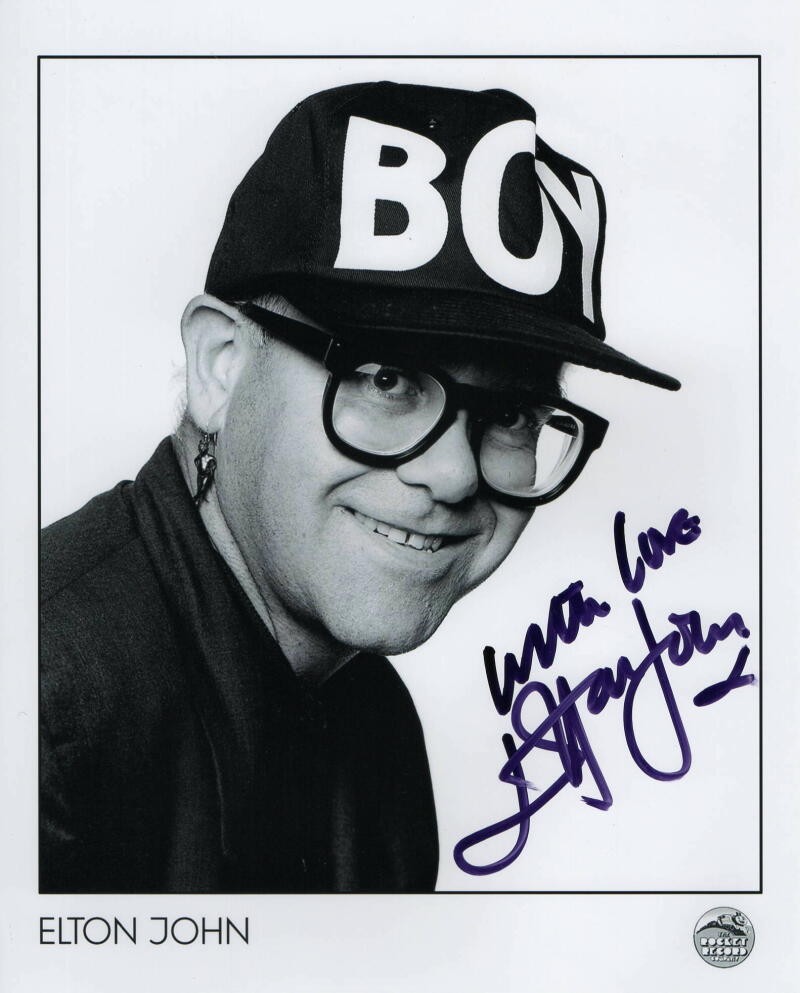 ELTON JOHN SIGNED AUTOGRAPH 8x10 PHOTO - RARE FULL SIGNATURE, YELLOW ...