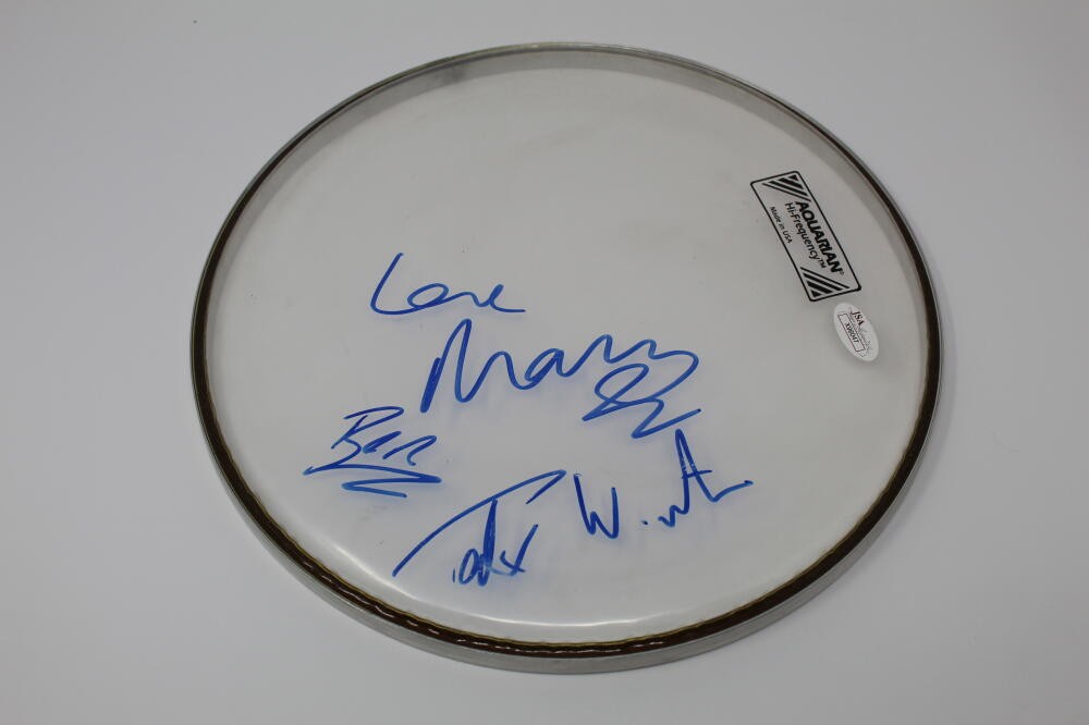 MUMFORD & SONS FULL BAND SIGNED AUTOGRAPH 10" DRUMHEAD MARCUS +3 VERY ...