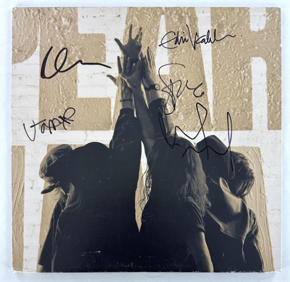 Pearl Jam Full Band x5 Signed Autograph Ten Album Record - Eddie Vedder ...