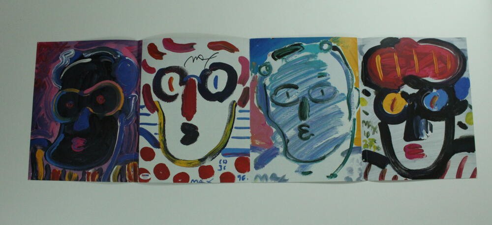 PETER MAX SIGNED AUTOGRAPH LIMITED EDITION FACES HUGE ART PRINT - VERY ...