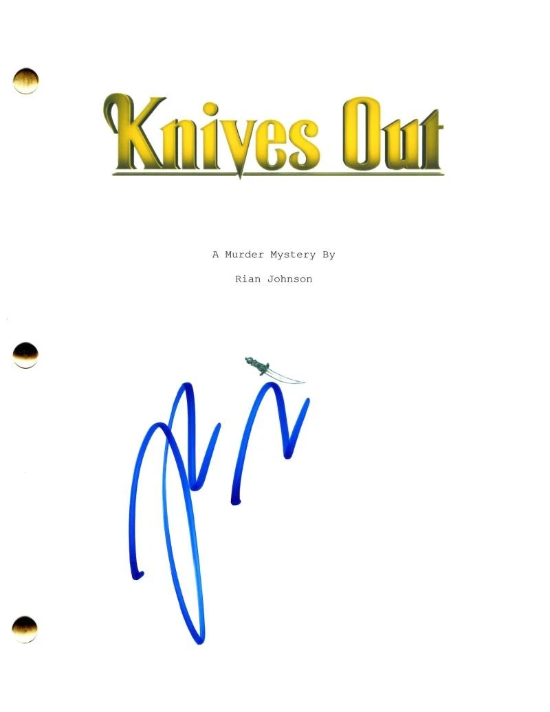 RIAN JOHNSON SIGNED AUTOGRAPH KNIVES OUT FULL MOVIE SCRIPT - ANA DE ...